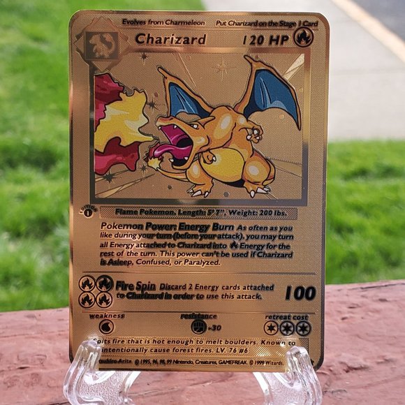 Pokemon | Other | Pokemon Charizard 42 Gold Metal Finish | Poshmark